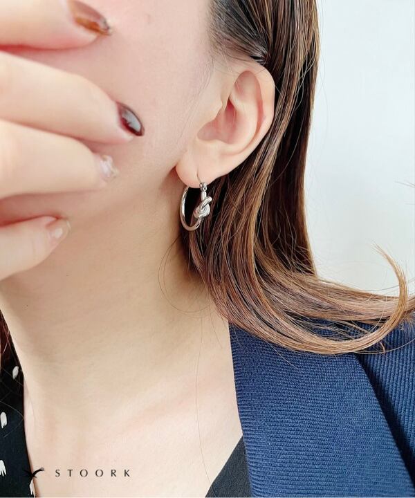 316L Knot Hoop Pierce | 金属アレルギー対応アクセサリー通販ショップstoork(ストーク)
