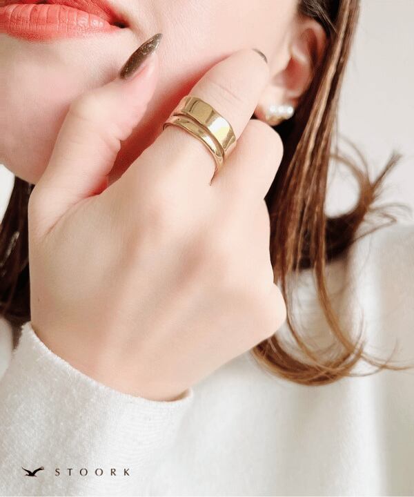 Double Wide Ring | 金属アレルギー対応アクセサリー通販ショップstoork(ストーク)