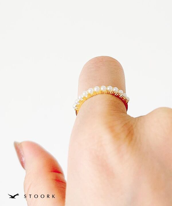 s925 Pearl Line Ring | 金属アレルギー対応アクセサリー通販ショップstoork(ストーク)