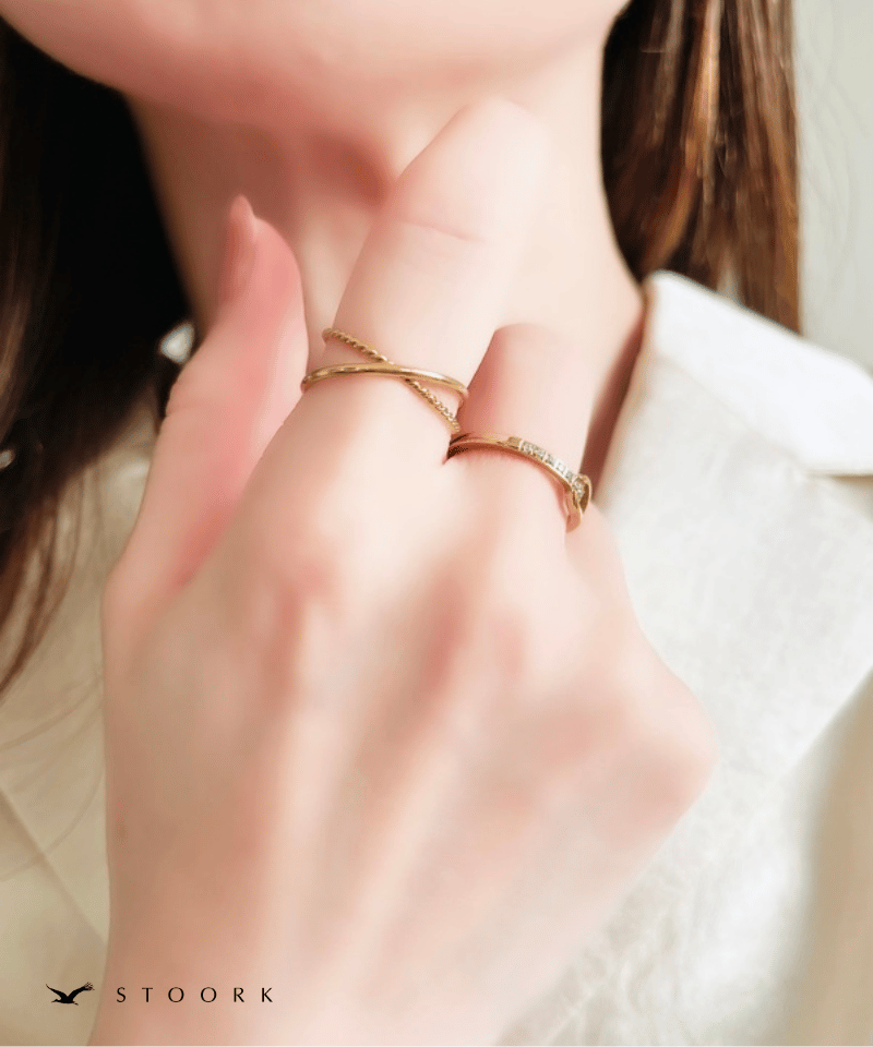 Delicate Double Ring | 金属アレルギー対応アクセサリー通販ショップstoork(ストーク)
