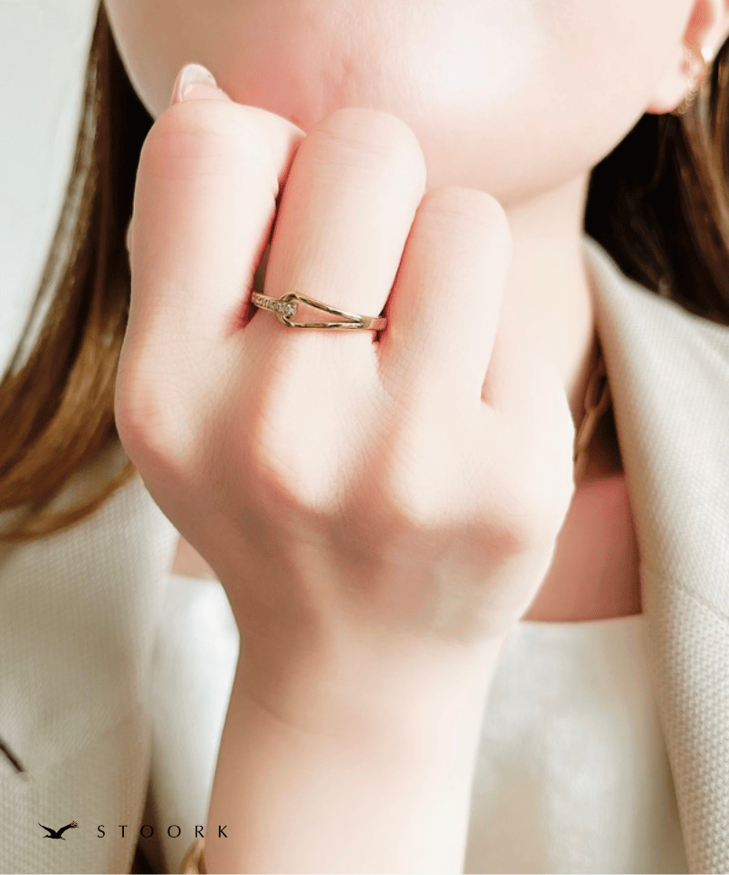 Knot Zircon Ring | 金属アレルギー対応アクセサリー通販ショップstoork(ストーク)