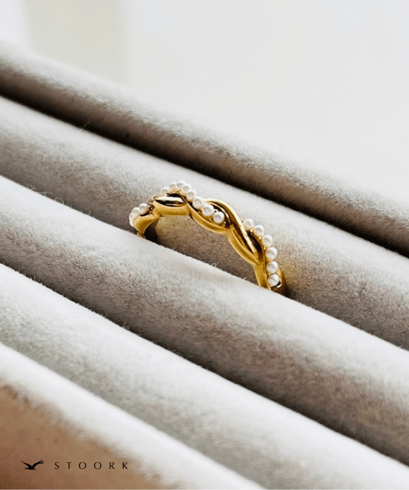 Pearl Metal Twist Ring | 金属アレルギー対応アクセサリー通販ショップstoork(ストーク)