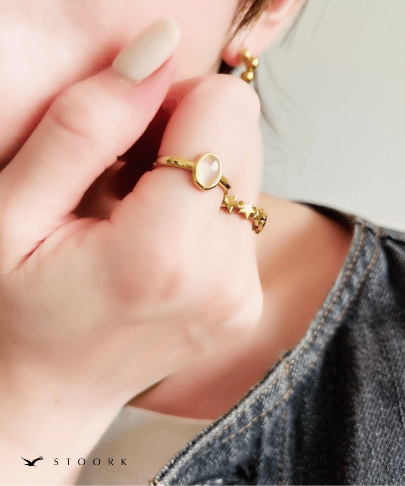 s925 Pale Stone Ring | 金属アレルギー対応アクセサリー通販ショップstoork(ストーク)