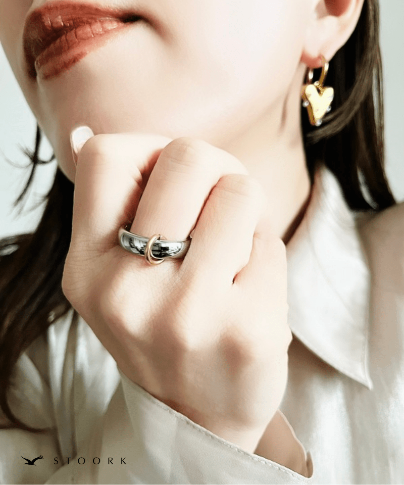 2Tone Accent Ring | 金属アレルギー対応アクセサリー通販ショップstoork(ストーク)