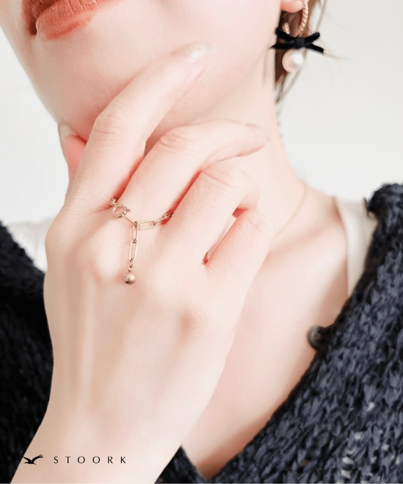 Adjust Chain Ring | 金属アレルギー対応アクセサリー通販ショップstoork(ストーク)