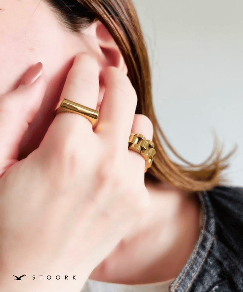 Square Design Ring | 金属アレルギー対応アクセサリー通販ショップstoork(ストーク)